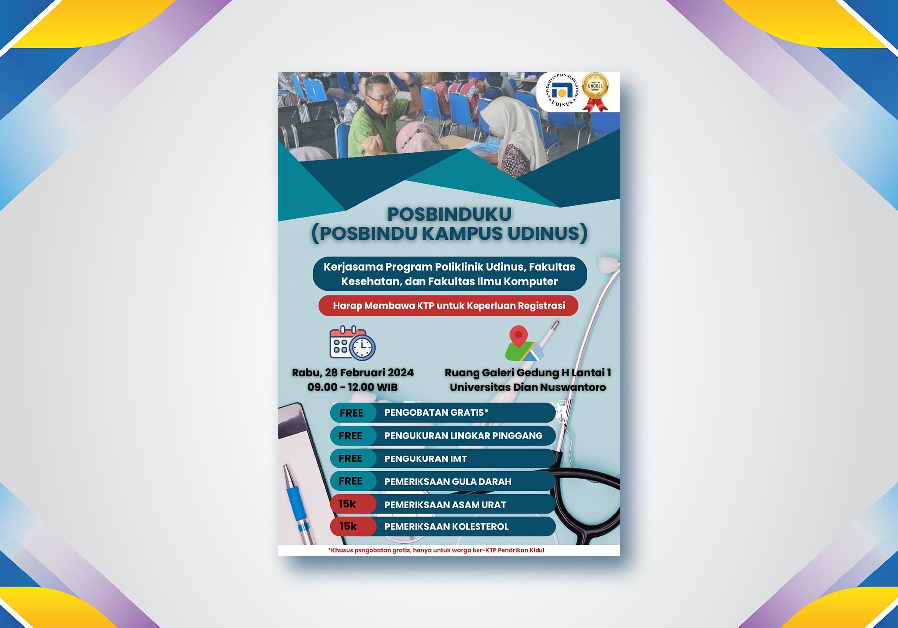 Ada Posbindu PTM dan Pengobatan Gratis Untuk Warga Kota...