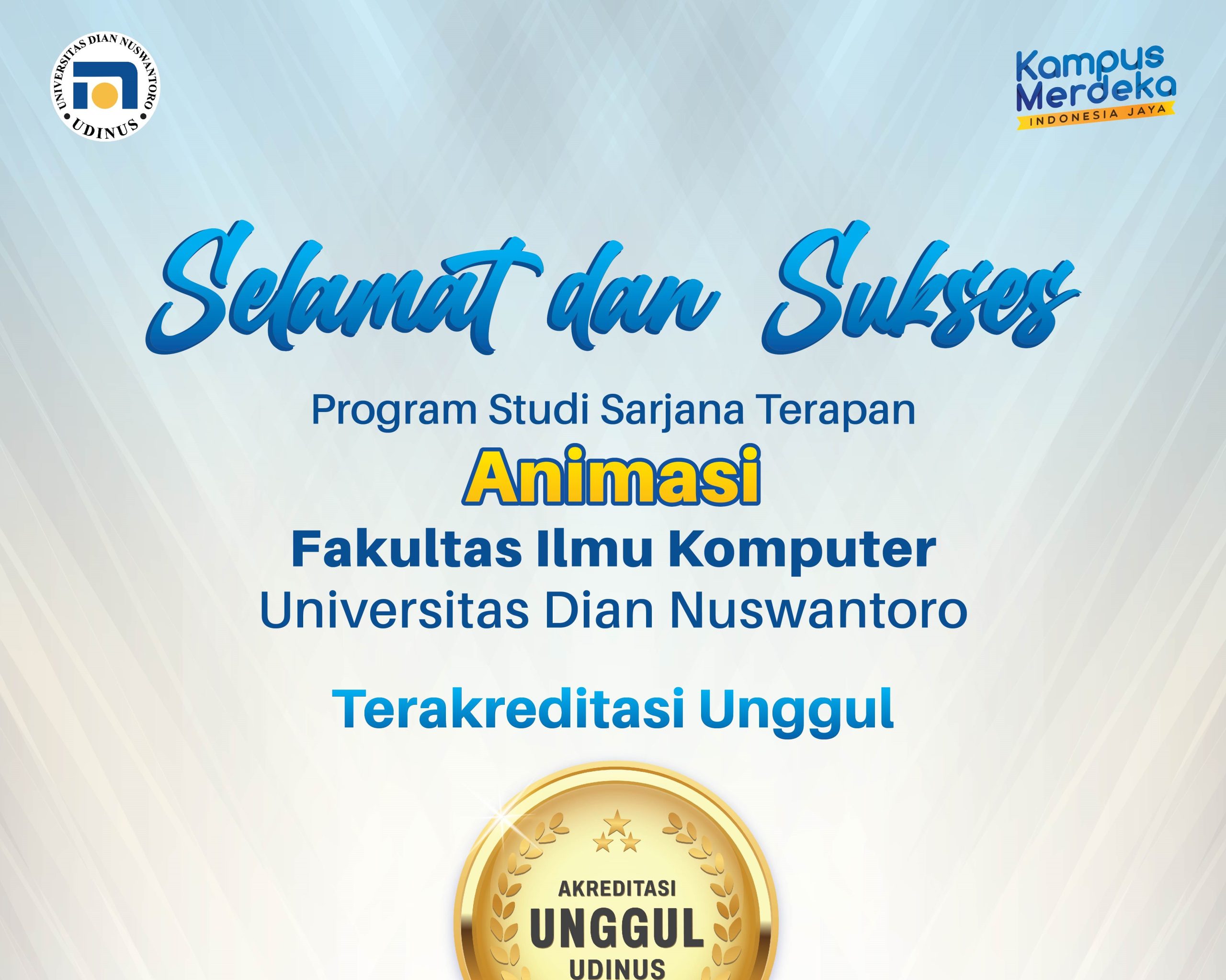 Prodi Sarjana Terapan Animasi Udinus Raih Akreditasi Unggul...